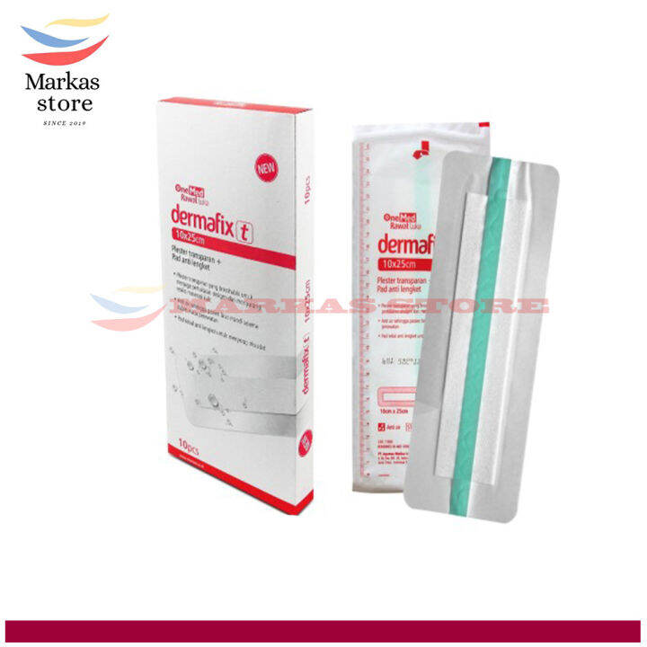 1box Dermafix T Plester Luka Transparan Anti Air 10x25 cm | Lazada ...