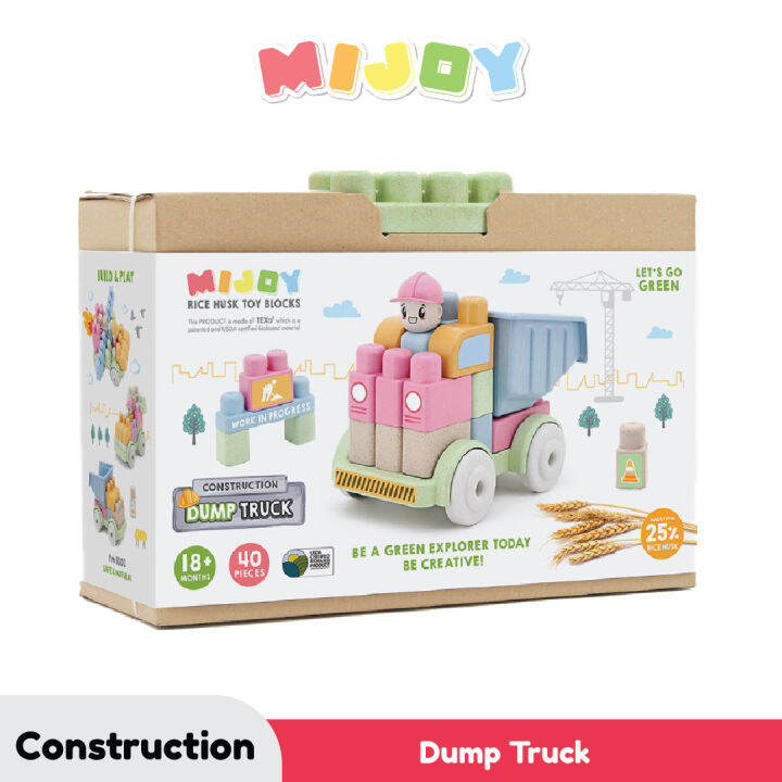 Mijoy Dump Truck Rice Husk Toy Blocks | Lazada