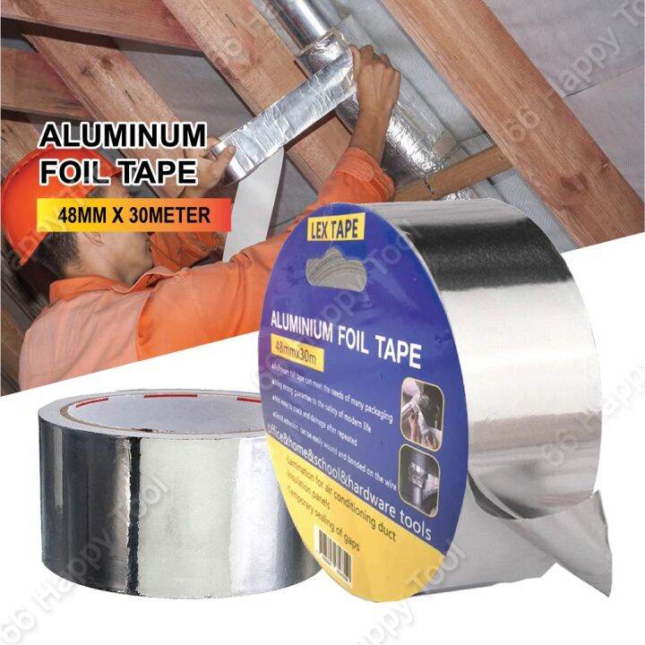 Aluminum Foil Tape 48mm x 30m High Temperature Resistance Heat Safety ...