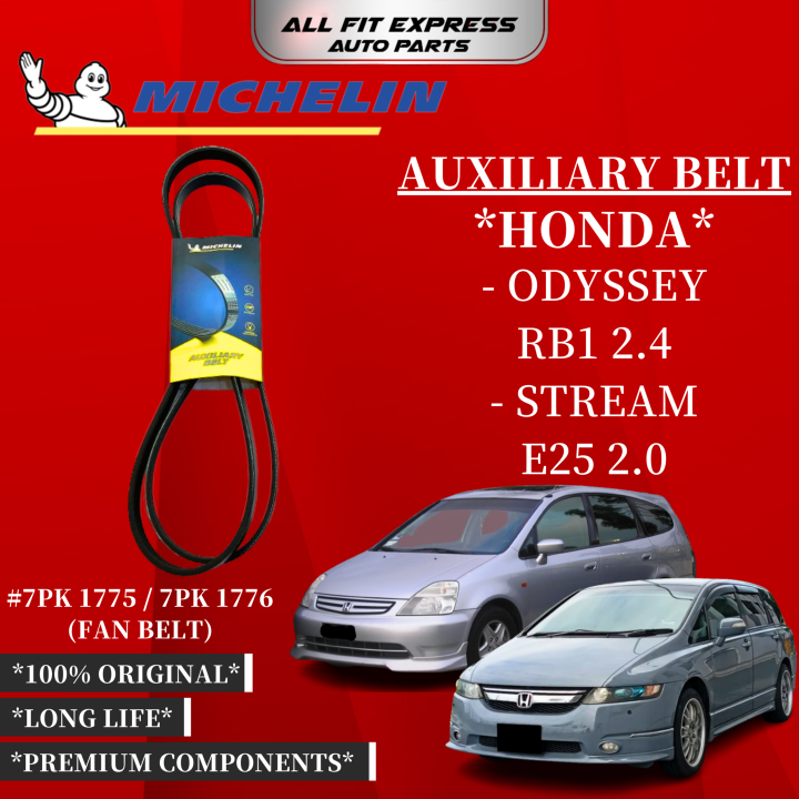 HONDA ODYSSEY RB1 2.4 , STREAM E25 2.0 MICHELIN BELT 7PK 1775 / 7PK 1776 (FAN BELT) 100% ...