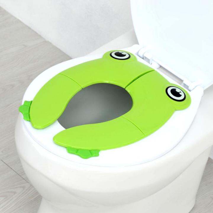 (Green)Cute Portable Potty Seat for Toddler Travel - Foldable Non-Slip ...