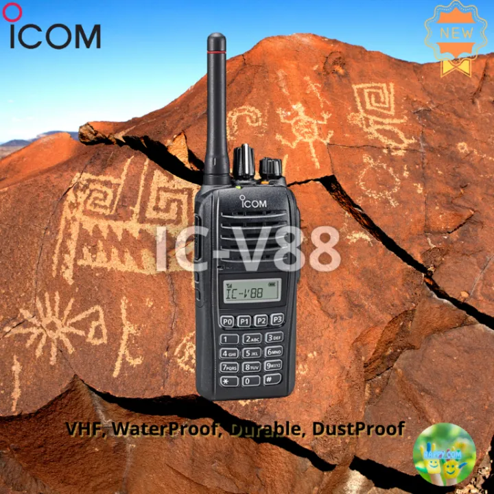 ICOM IC-V88 VHF 5.5 Watts Rugged, Compact, Waterproof Professional Two ...
