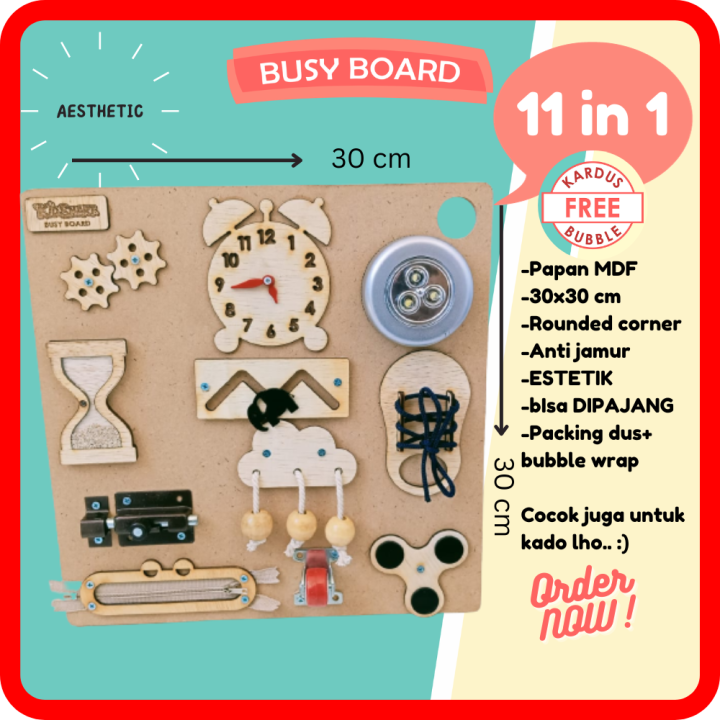 MAINAN EDUKASI ANAK BUSY BOARD MAINAN MOTORIK EDUKATIF MONTESSORI ...