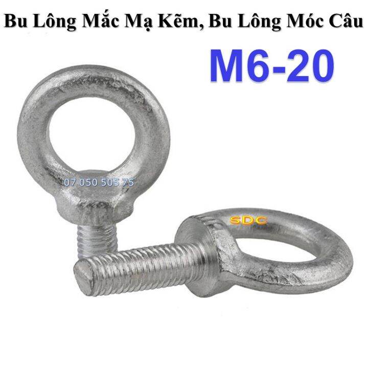 M6-20 1 cái bulong móc cẩu | Bu lông mắt mạ kẽm, tai cẩu thép, bulong tròn đủ kích thước | Lazada.vn