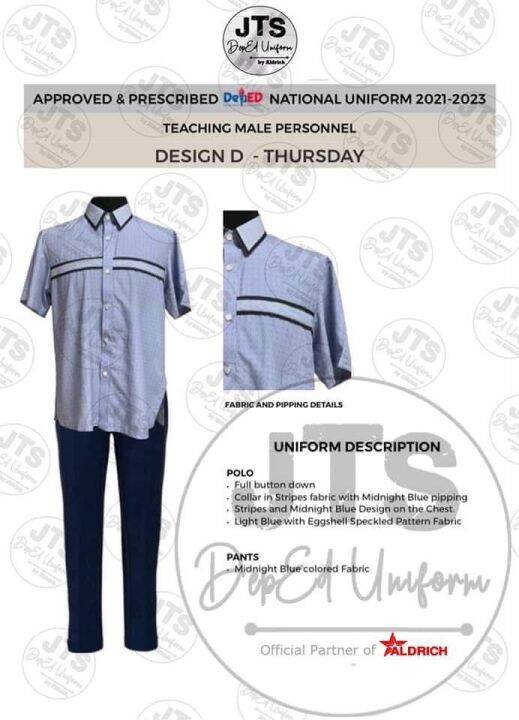 DepEd Prescribed MALE UNIFORM SET (2021) | Lazada PH