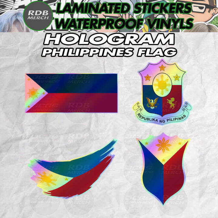 Philippines Flag Stickers Hologram Decals Laminated Waterproof For Cars ...