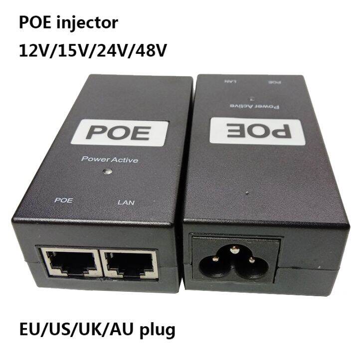 12V 15V 24V 48V 0.5A 1A Desktop POE Injector Switch Ethernet Power ...