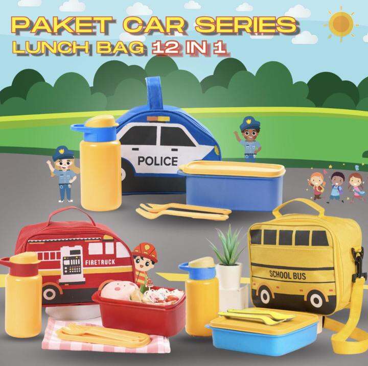Paket Kotak Bekal Anak Plus Tas 3 set Garpu Lunchbox | Lazada Indonesia