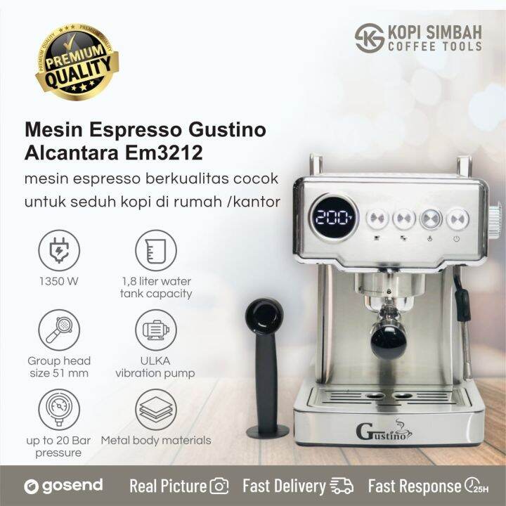 Mesin Espresso GUSTINO ALCANTARA EM3212 Alat Seduh Pembuat Kopi Espreso Coffee Maker Machine EM ...