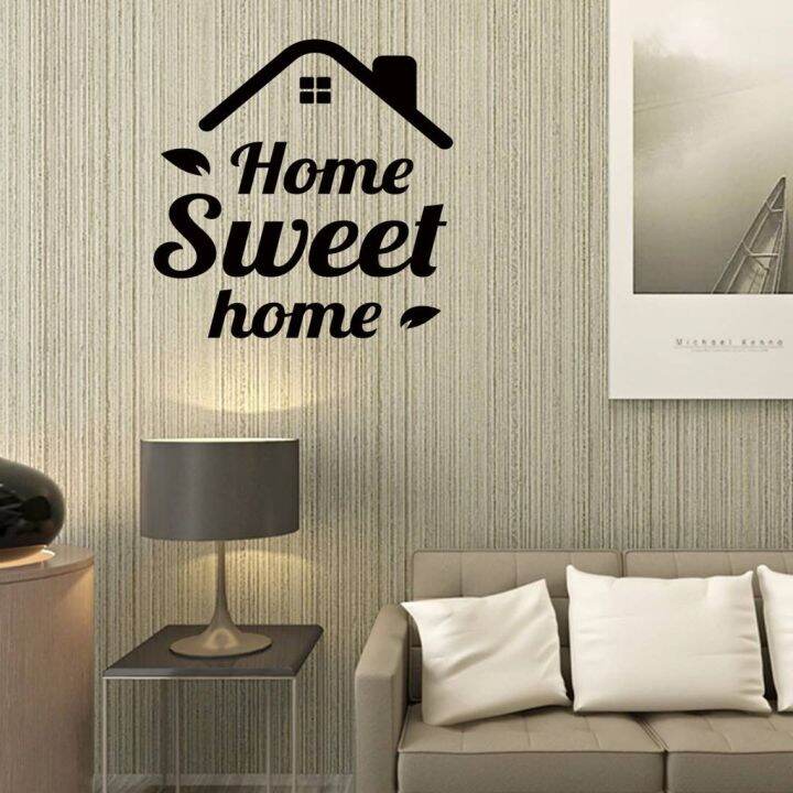Stiker dinding home sweet home sticker cutting wall stiker stiker ...