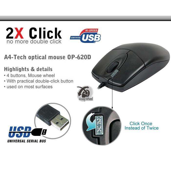 A4 Optical Mouse 2x click Usb wired mouse A4tech OP-620D | Lazada PH