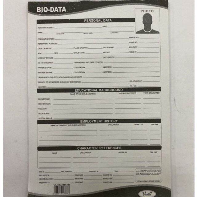 【READY STOCK】 ♤COD JT EXPRESS 250pcs 5 pads Bio-Data Biodata Form ...