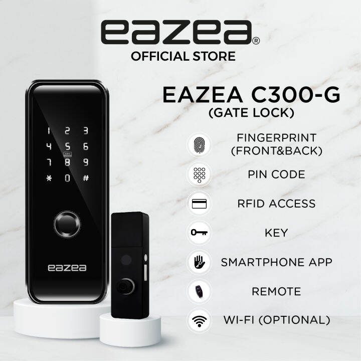 [Best Seller] EAZEA C300-G Digital Gate Lock | 6 IN 1 | PIN Code, RFID ...
