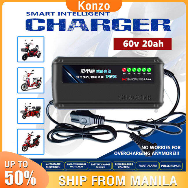 Ebike Charger 48V 60V 20ah Smart Intelligent Charger Battery 48volts 3ah output, Applicable for ...