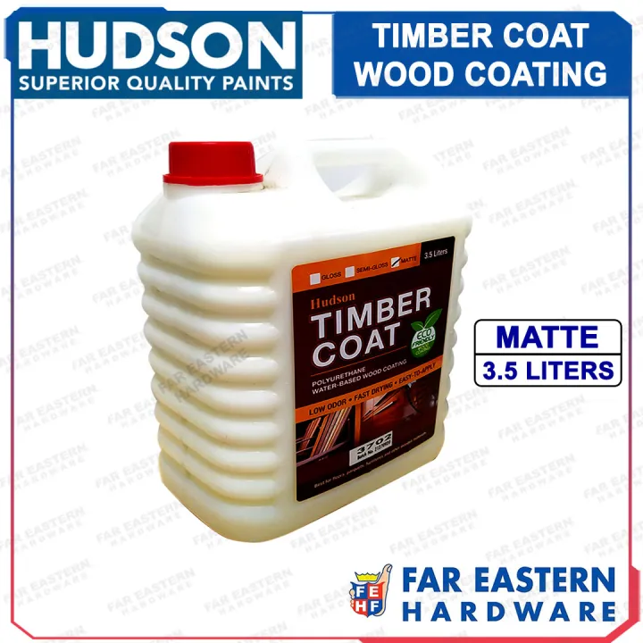 HUDSON Timber Coat Polyurethane PU Water-Based Wood Coating Matte 3.5L ...