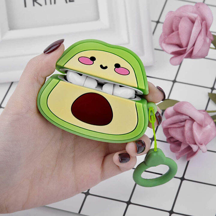 Funny Cartoon 3D Avocado Earphone Case for Apple Airpods 1 2 3 Pro Cute ...