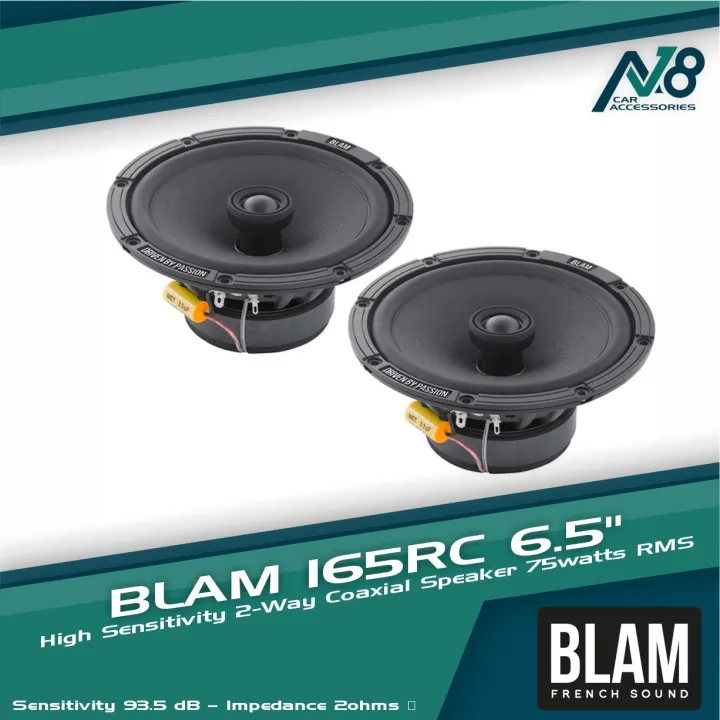 BLAM 165RC 6.5" 2-Way Coaxial Speaker High sensitivity 75watts RMS ...