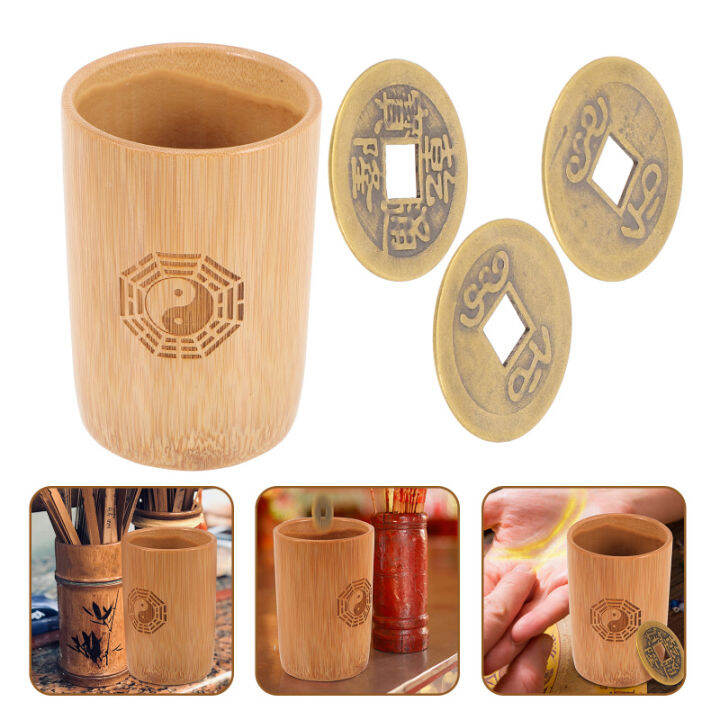 Teniron Lucky Bamboo Pot I Ching Divination Tube Chinese Fortune ...