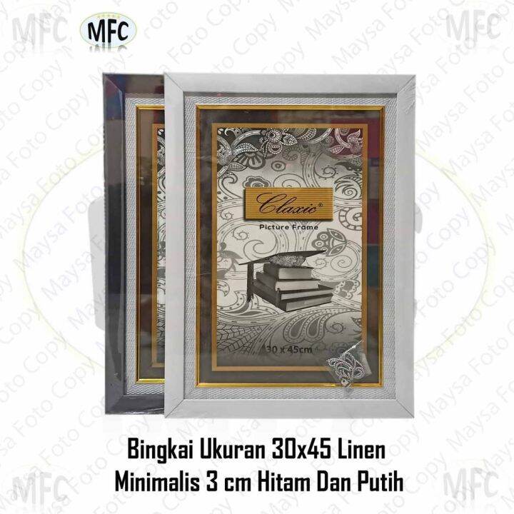 Bingkai Foto A3 Plus 30x45 Linen Minimalis 3cm Hitam dan Putih | Lazada ...