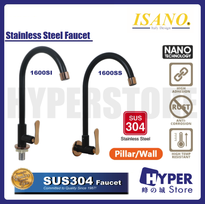 SUS304 Stainless Steel Faucet / Pillar Sink Tap / Wall Sink Tap / Water ...