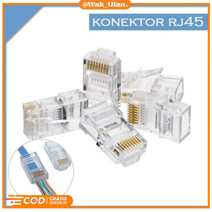RJ45 RJ 45 CONNECTOR CONECTOR KONEKTOR JARINGAN ENTERNET INTERNET LAN ...