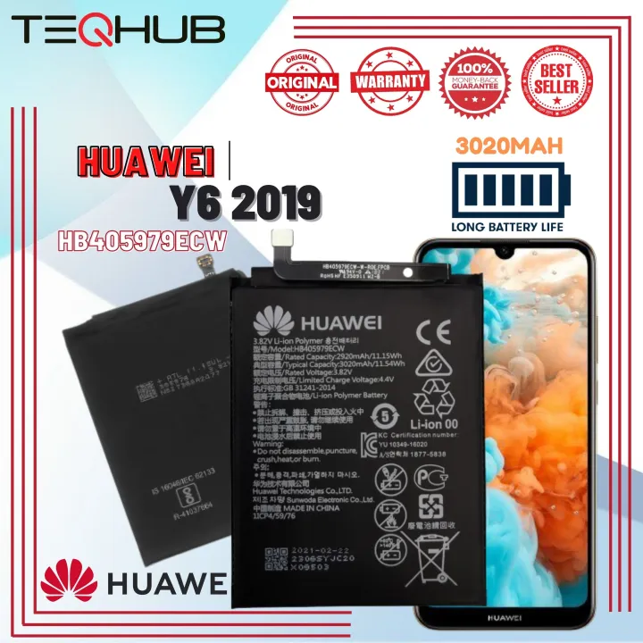 ORIGINAL Huawei Y6 2019 Battery, (3020mAh) Model: HB405979ECW HIGH ...