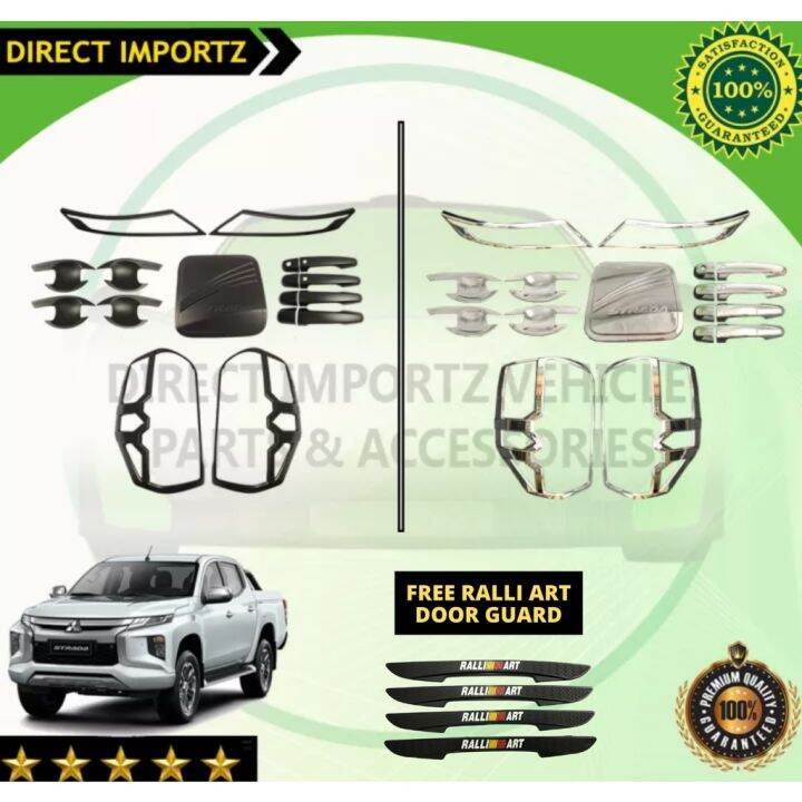 Mitsubishi Strada 2019 to 2022 GLS Garnish Combo [Matte black/Chrome ...