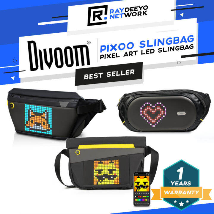 Divoom Pixoo Slingbag V & C RGB LED Pixel Art Display Sling Bag ...