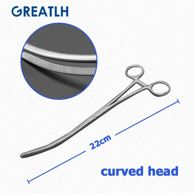 Veterinary Stainless Steel Intestinal Forceps Traight Curved Bowel ...