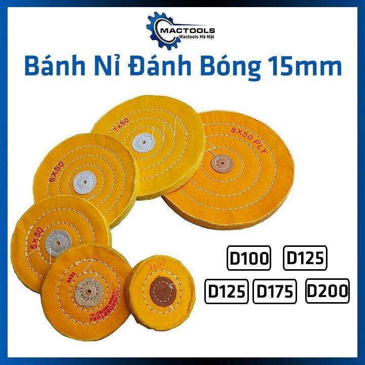 Bánh vải đánh bóng nỉ vàng D125 125mm dày 1.5cm gắn máy đánh bóng để bàn làm sạch bề mặt kim ...