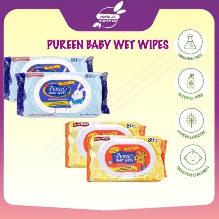 Pureen Baby Wipes / Wet Tissue Twin Pack 80's x 2 | Lazada