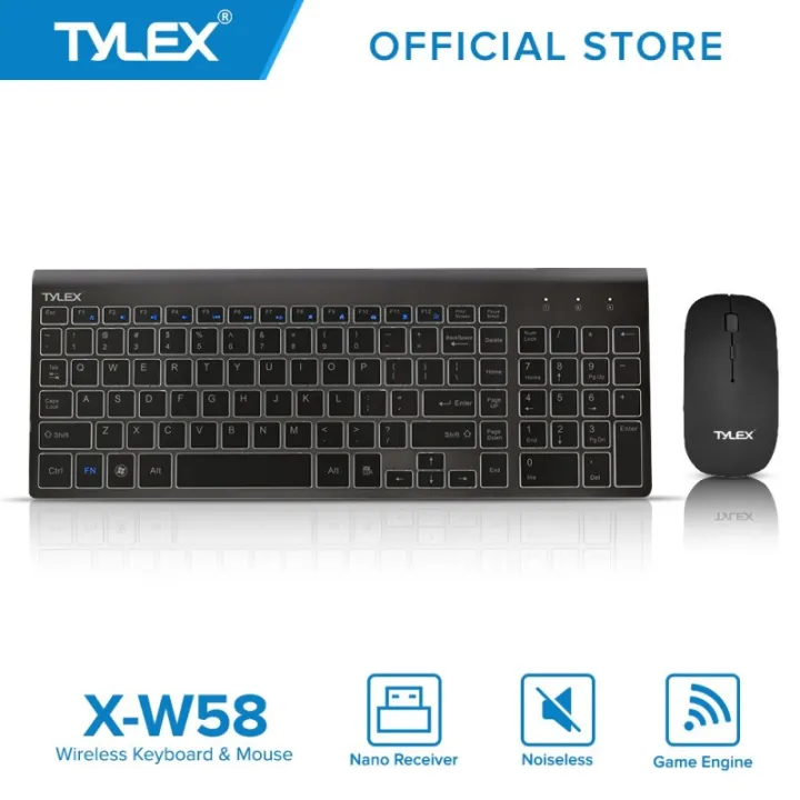 TYLEX X-W58 Keyboard & Mouse Bundle Home & Office Wireless Combo ...