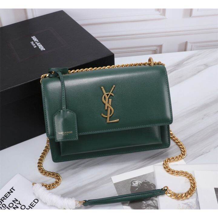 YSLS toothpick pattern cowhide Versatile Single Shoulder Messenger Bag ...