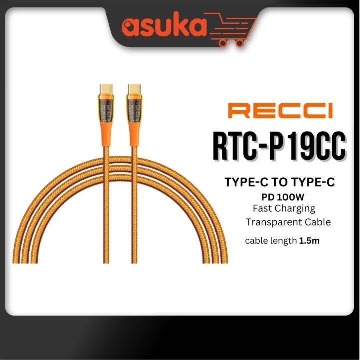 Recci P19C 6A Type-C / P19CC PD 100W Type-C to TypeC / P19CL PD 20W ...