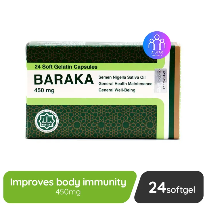 AStar Pharmacy Baraka 450mg Soft Gel 24s (Improves body immunity) | Lazada