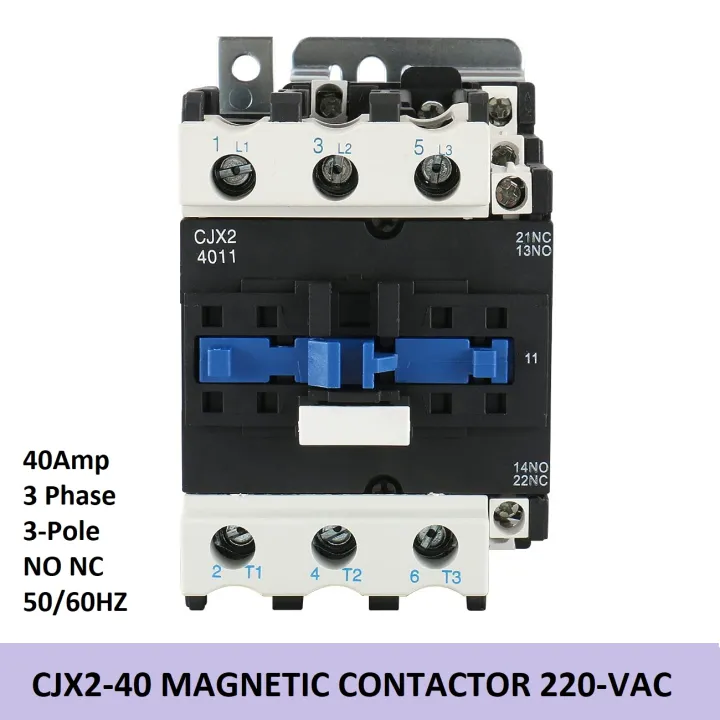 CJX2 40 Magnetic AC Contactor 220V 40A 3pole LC1D40 LC1-D40 CJX2-40 | Lazada PH
