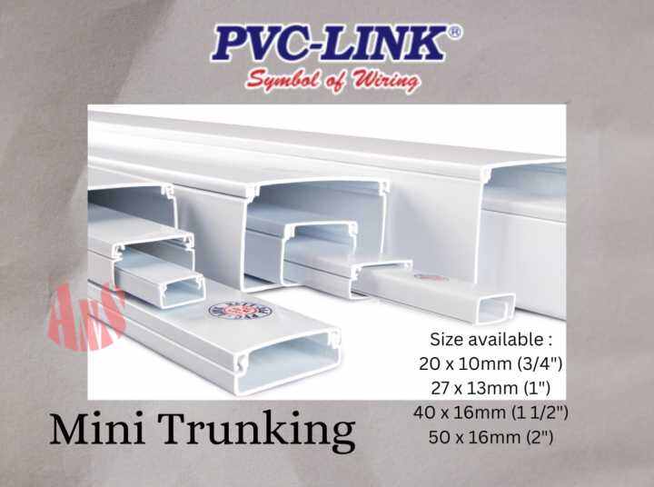 Pvc Link Pvc Mini Trunking Casing WHITE 1.83MTR 6FTS 3/4" 1" 1 1/2" 2 ...
