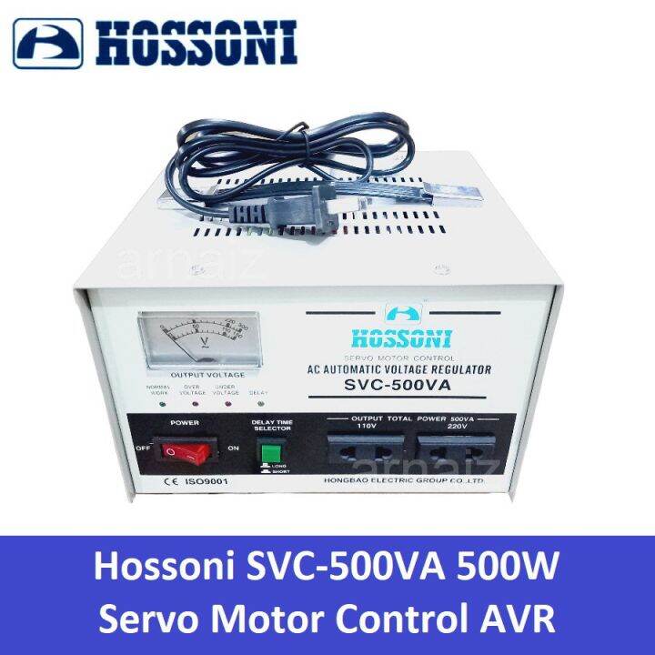 Hossoni AVR 500W Servo Type Automatic Voltage Regulator SVC-500 Servo Motor Control AC AVR 500VA ...