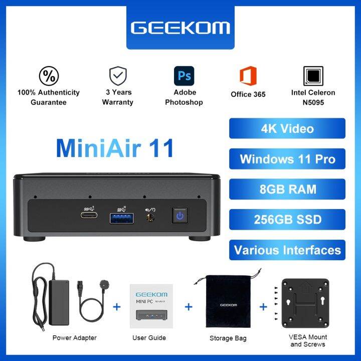 GEEKOM Nuc MiniAir 11 Mini PC Windows 11 Mini Desktop Computers with ...