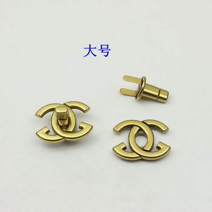 Hardware accessories double letter bag lock gold color twist lock bag ...