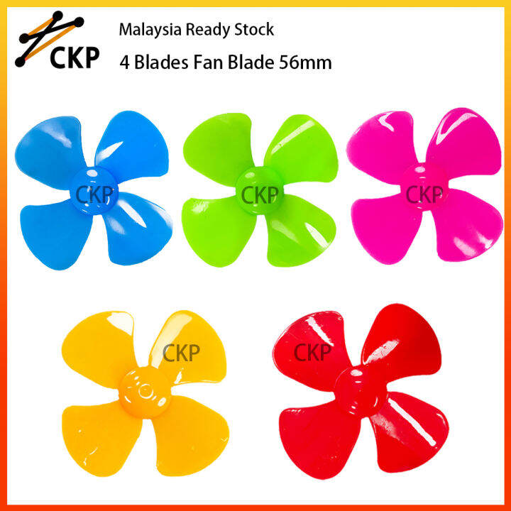 4-Blades Small Plastic Fan Blade 56mm Motor Propeller for DC Motor Blue ...