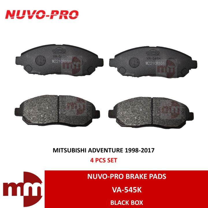 NUVO PRO Brake Pads for MITSUBISHI ADVENTURE 1998-2017 Front VA-545K ...