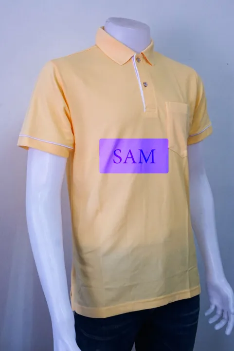 SamPolo เสื้อโปโลสีเหลือง เสื้อสุภาพ เสื้อทำงาน เสื้อโปโลชายสีเหลือง ...
