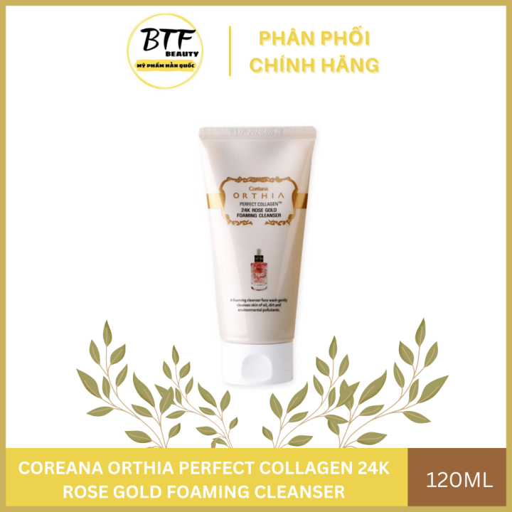 Sữa Rửa Mặt ORTHIA Vàng 24k và tinh chất Hoa Hồng Perfect Collagen 24k ...