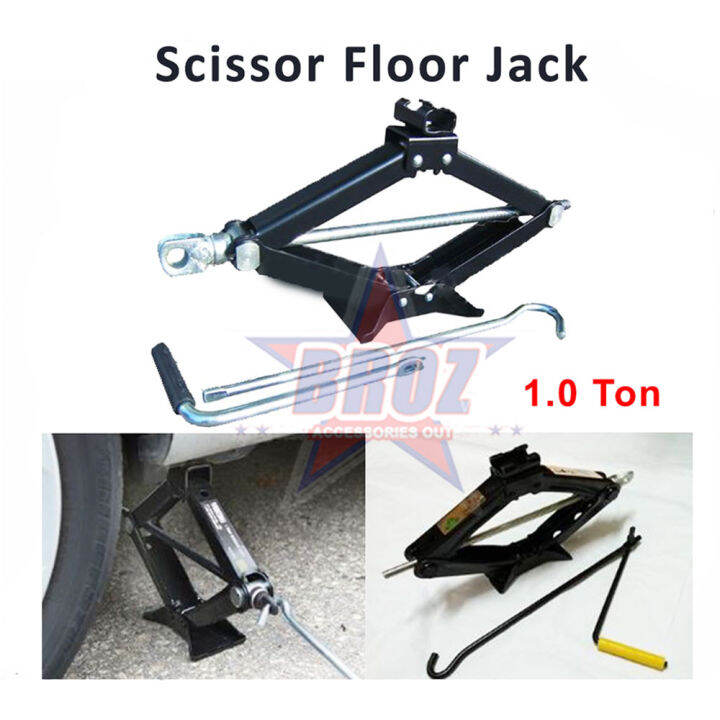 ST-103 1.0 Ton Manual Scissor Car Jack Thick Hand Car Jack Essential ...