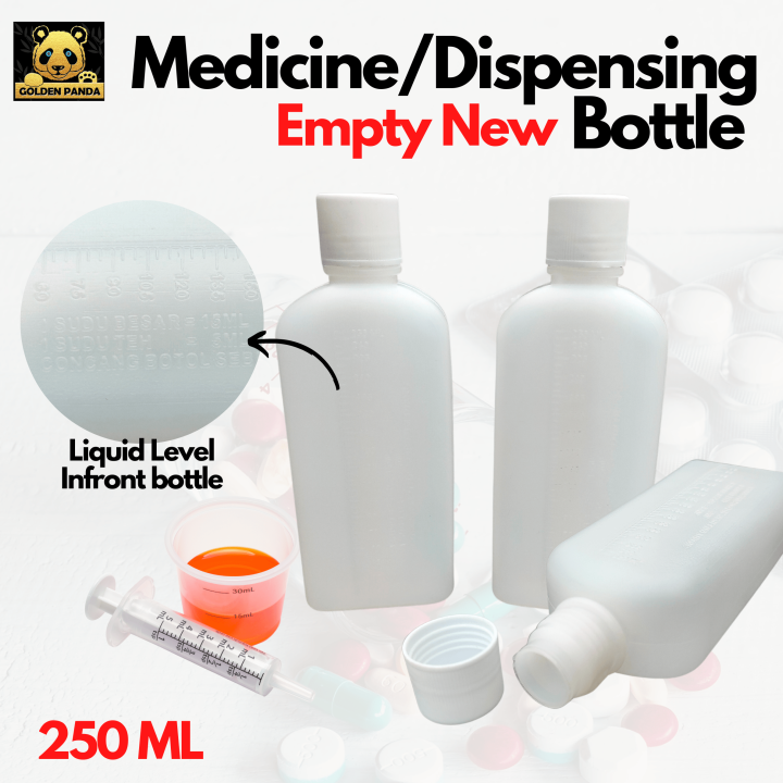 Dispensing Bottle/250ml/Medicine Dispensing Bottle/Botol Ubat Cecair ...