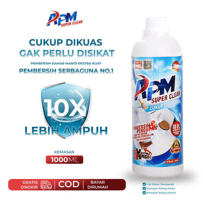 Pembersih Kerak Lantai Logam Kaca APM SUPER CLEAN 1 liter | Lazada ...