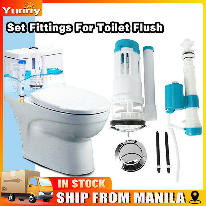 【Local delivery】 Toilet Tank Fitting Dual Button Flush Valve Toilet ...