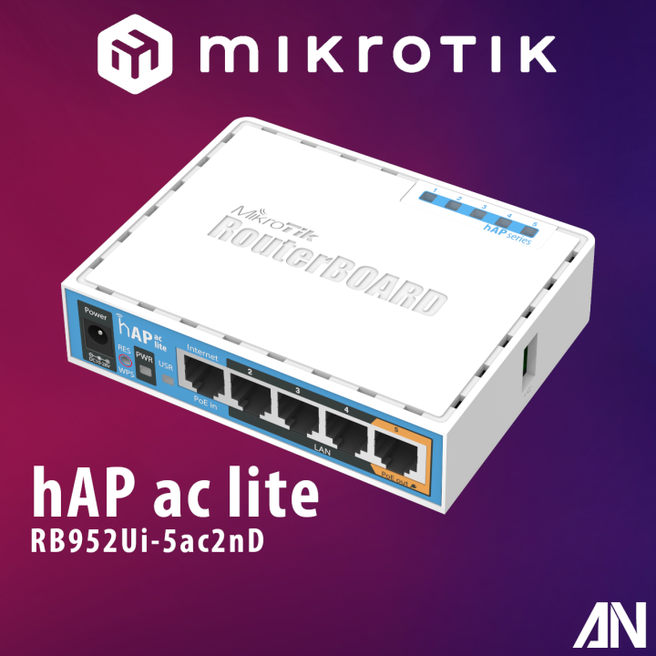 MikroTik Low-Cost Wireless Router hAP ac lite, 5-port 10/100Mbps ...