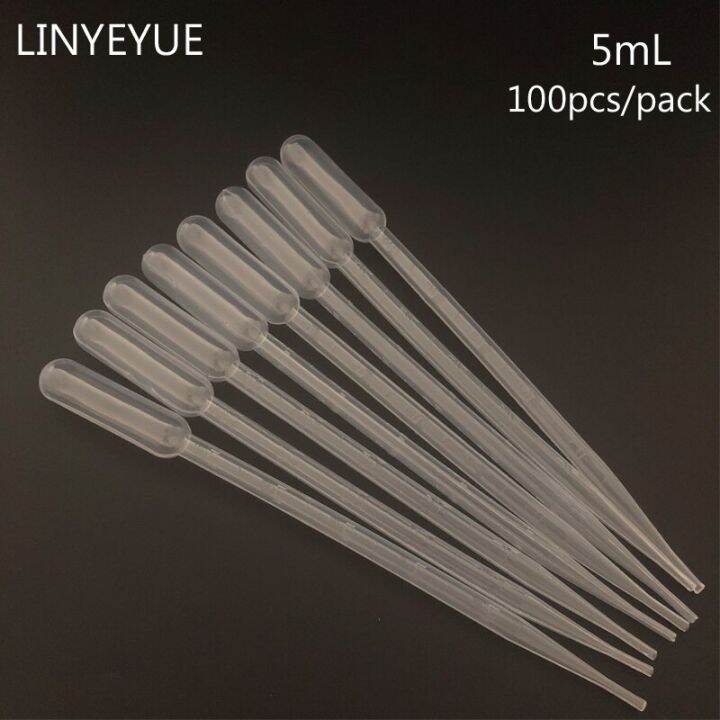 100pcs/pack 5ml Pasteur Pipette Disposable Safe Plastic Eye Dropper ...